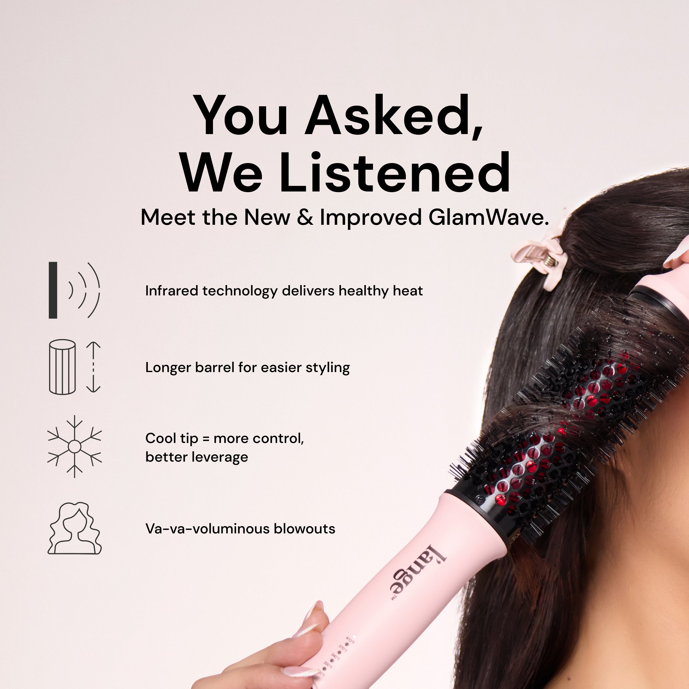 GlamWave Infrared Thermal Ionic Brush - L'ange Hair